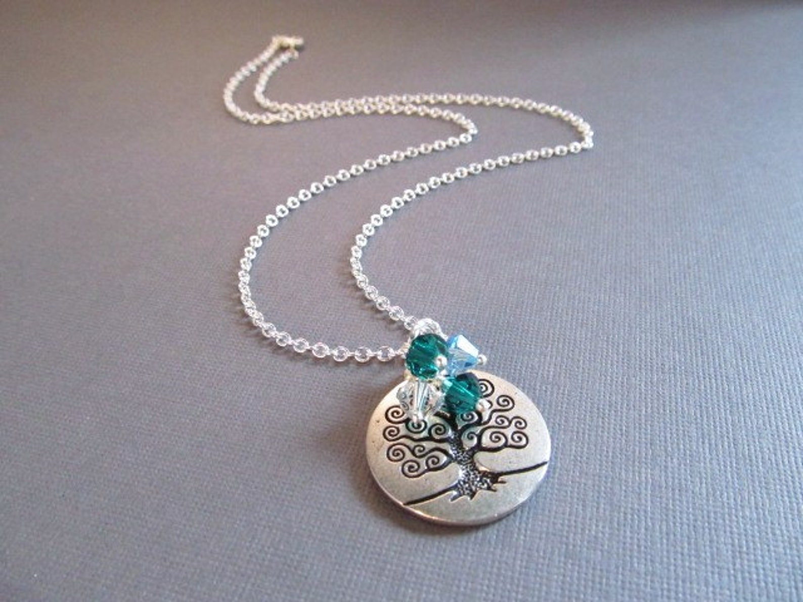 Personalized Grandma Necklace, Pendant Necklace With Birthstones ...