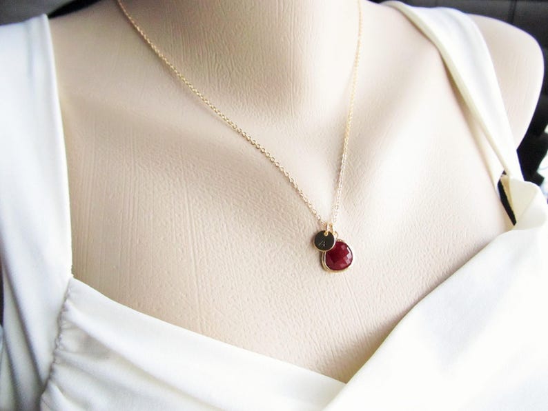 January Birthday Gift, Gold Garnet Jewelry, January Birthstone Necklace ...