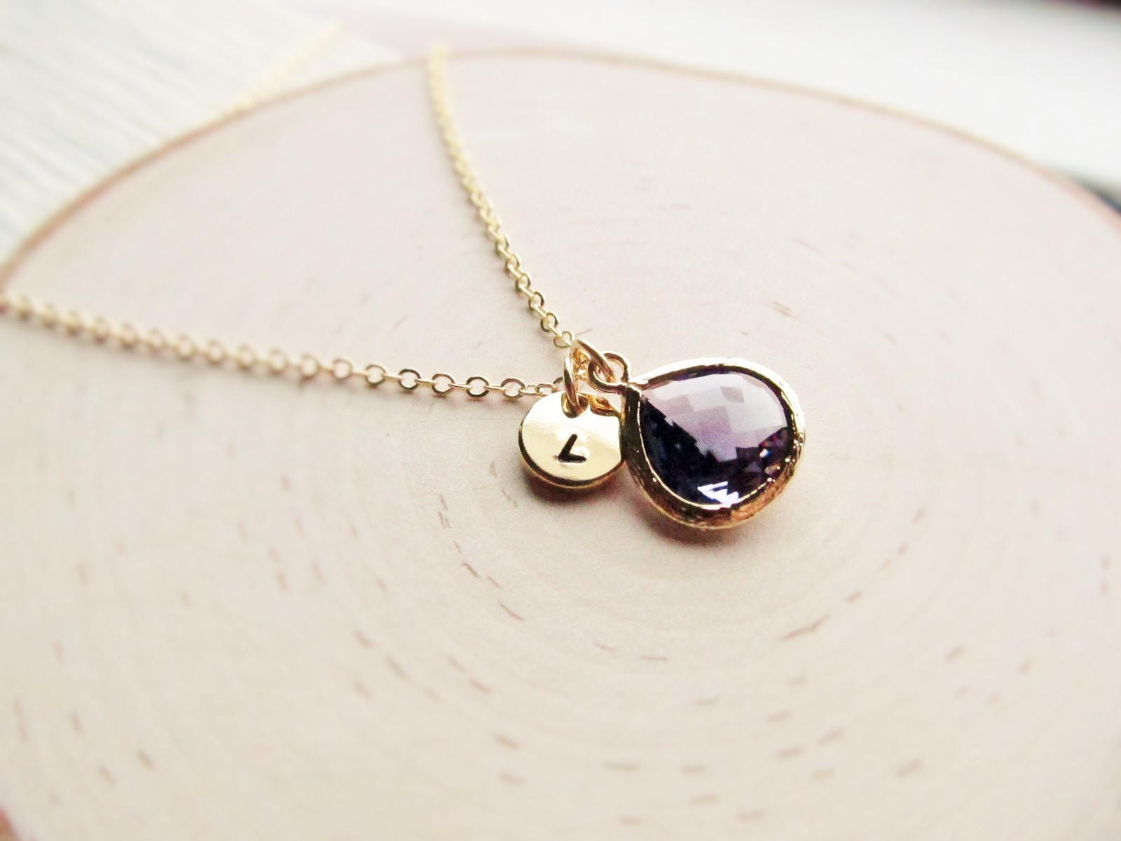 Amethyst Necklace Gold, Birthstone Jewelry for February, Amethyst ...