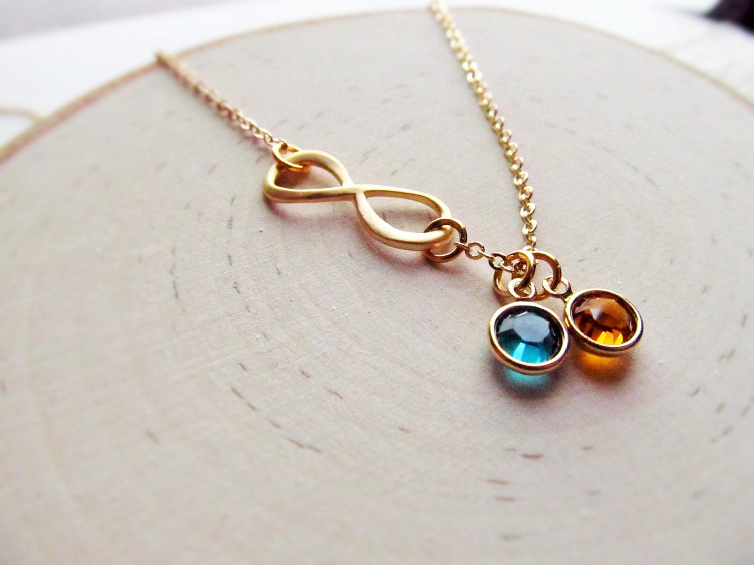 Personalized Gold Infinity Necklace, Birthstone Necklace, Mom Jewelry ...