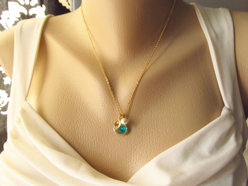 December Birthstone Necklace Blue Topaz Necklace Gold Leaf | Etsy