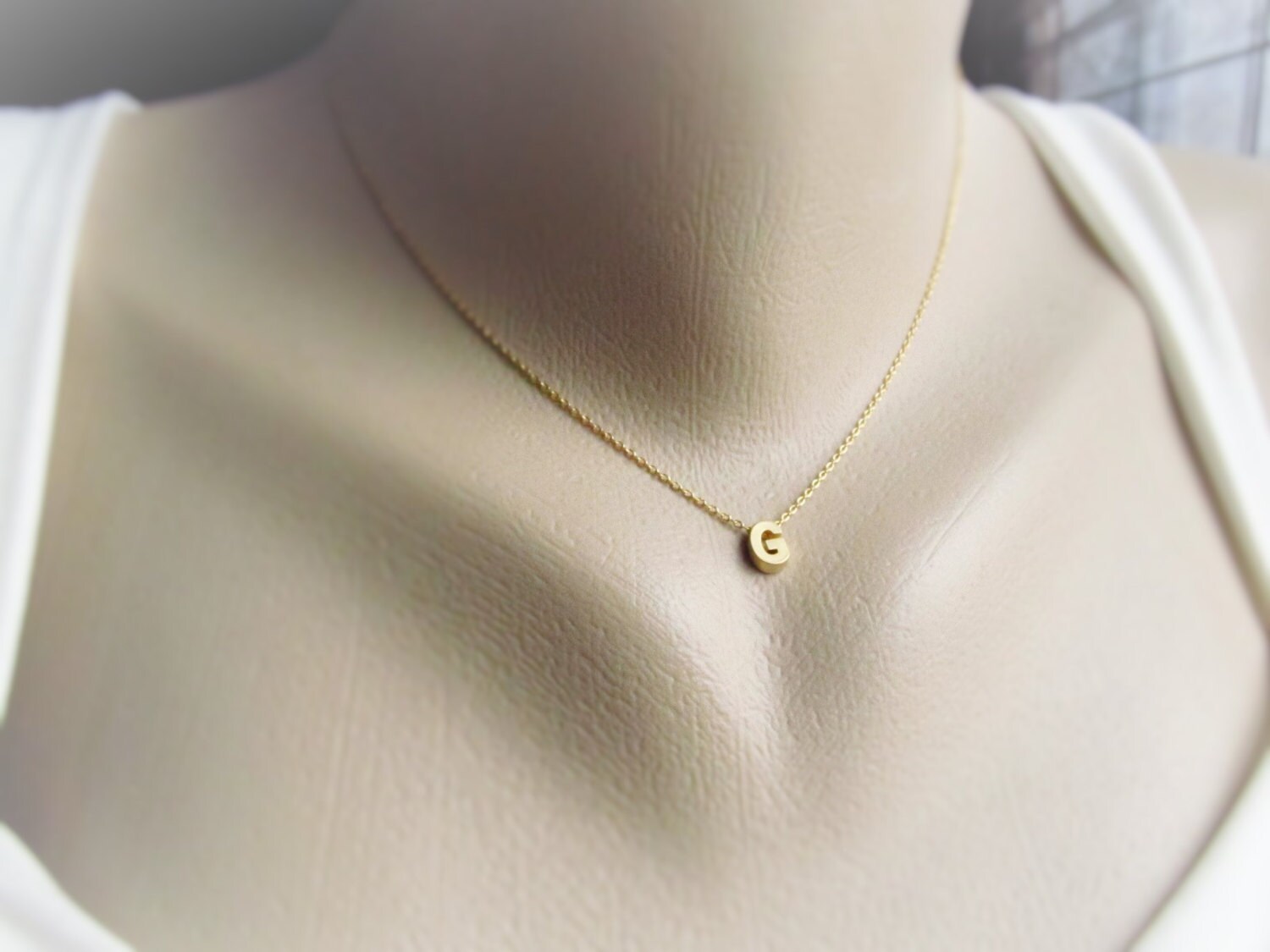 Gold Initial Necklace Tiny Letter Necklace Initial Jewelry - Etsy