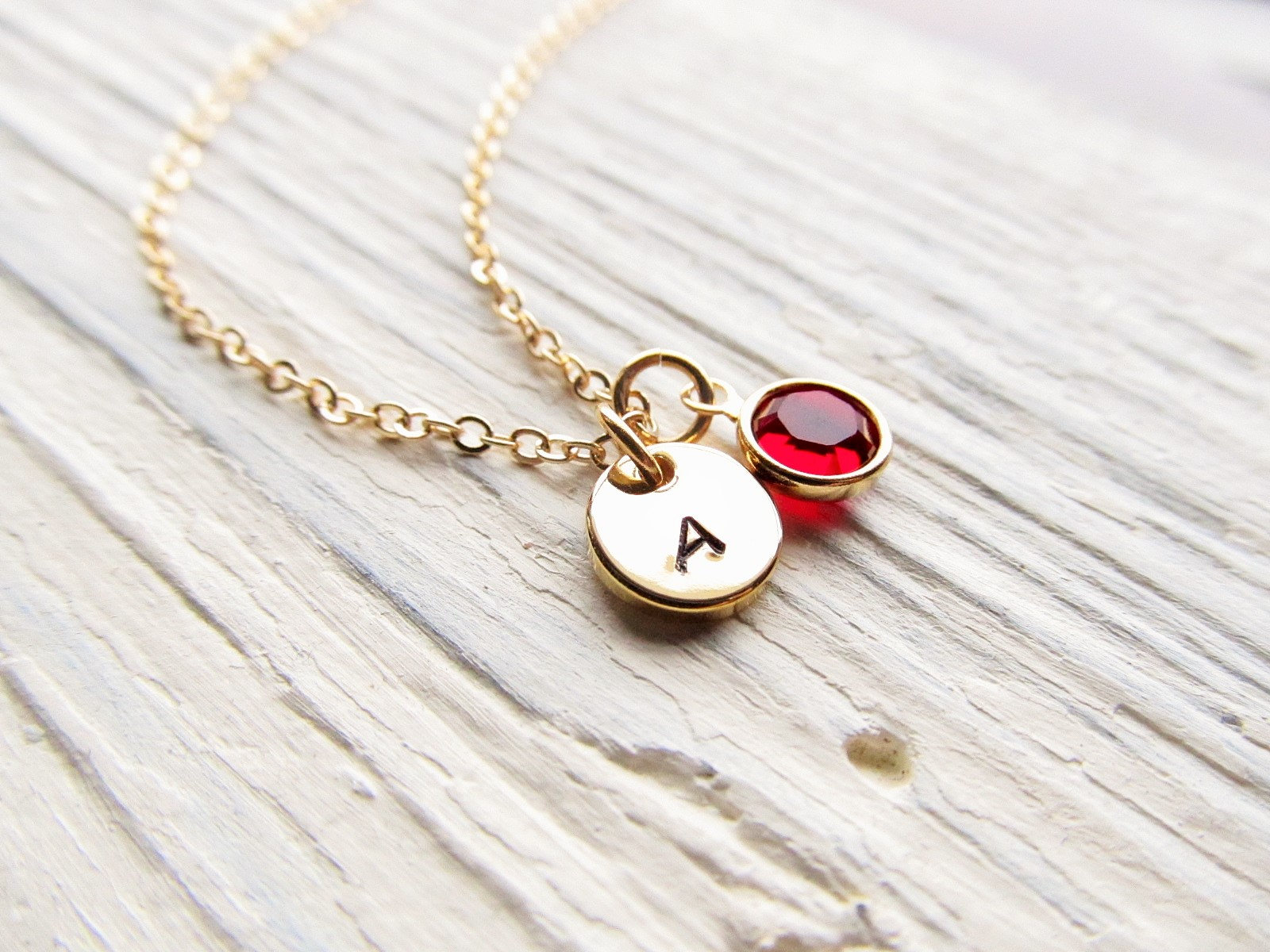 Garnet Jewelry Set, Gold January Birthstone Necklace and Earring Set ...