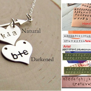 Personalized Heart Necklace Sterling Silver, Two Initial Heart ...