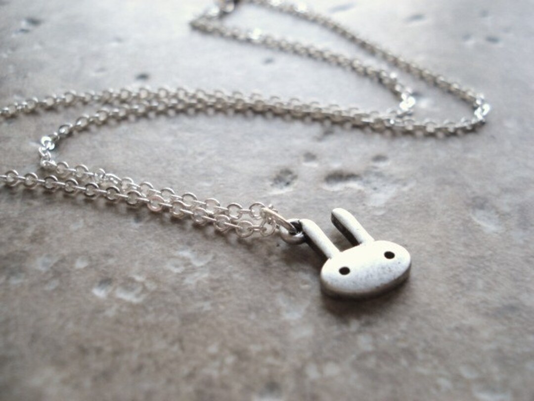 Bunny Necklace, Silver Rabbit Charm, Pendant Necklace, Cute, Geekery ...