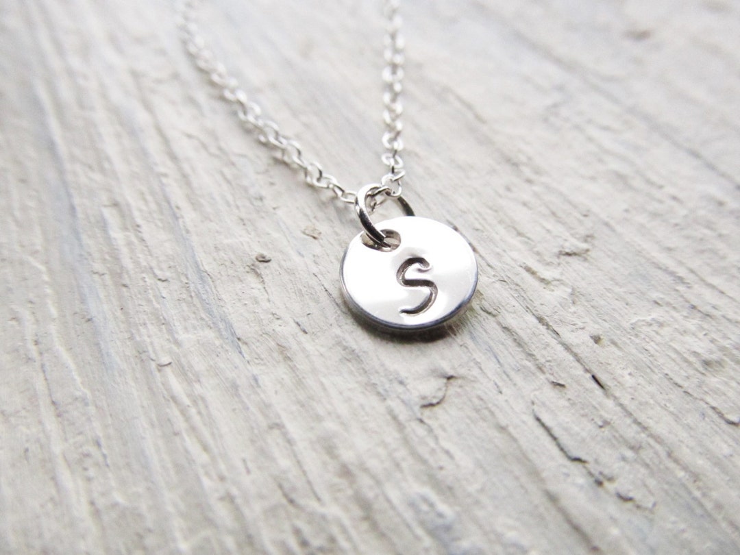 Initial Necklace Sterling Silver, Engraved Necklace, Personalized ...