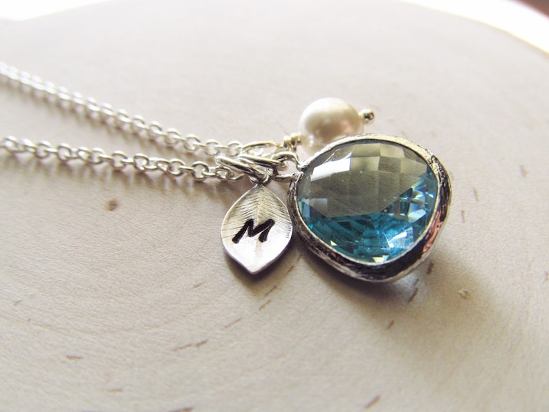 Aquamarine Necklace March Birthstone Necklace Personalized - Etsy