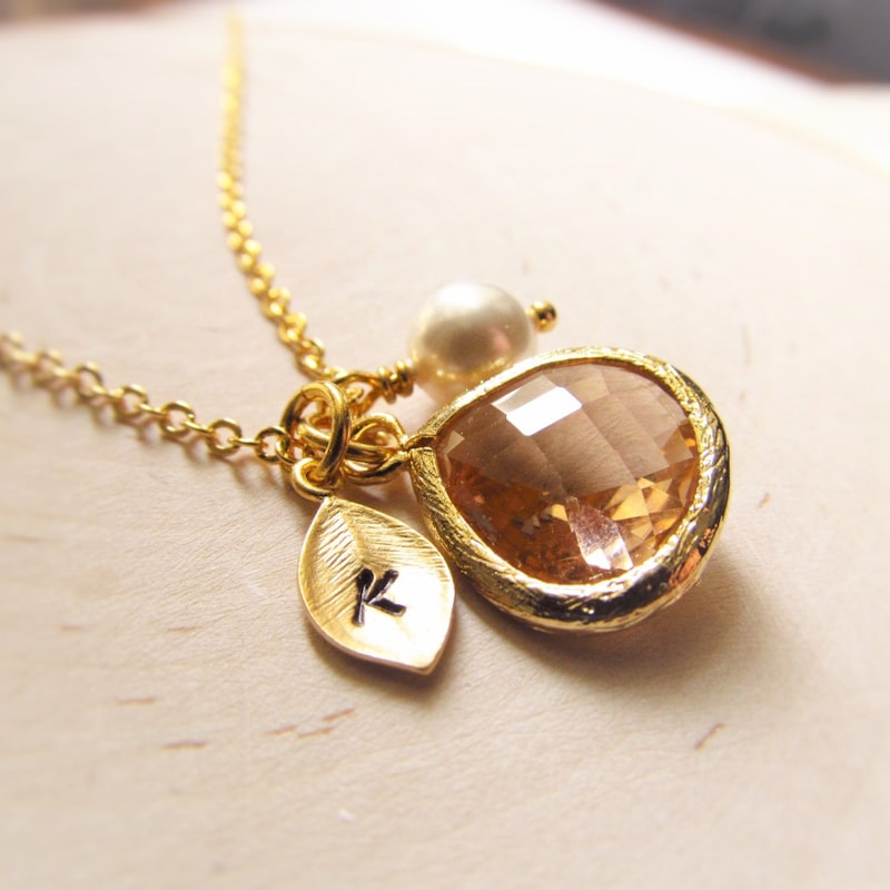 November Birthstone Necklace - Etsy