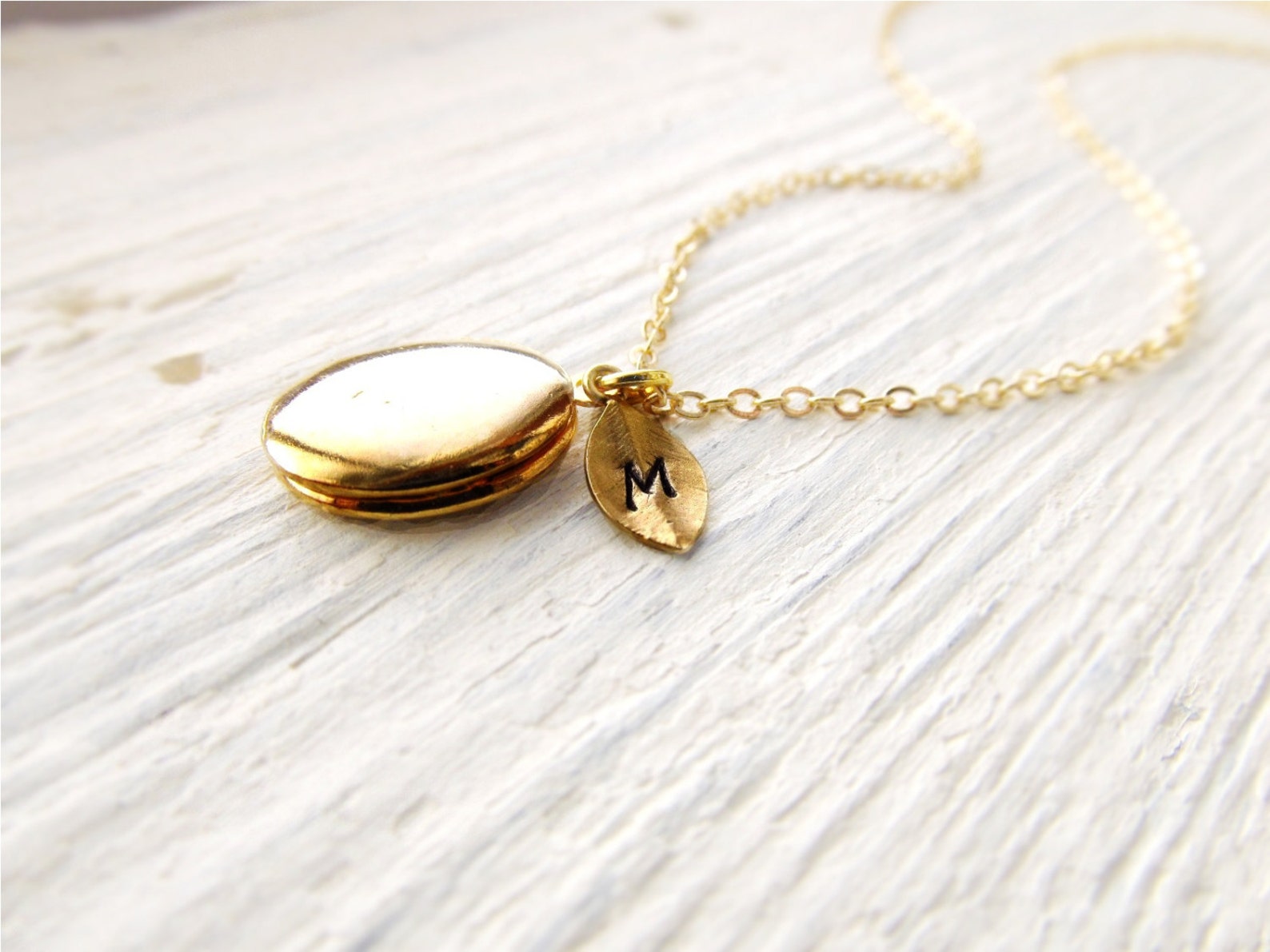 Gold Locket Necklace Personalized Locket Necklace Engraved - Etsy