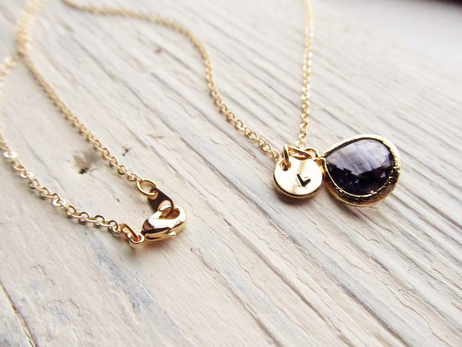 Amethyst Necklace Gold, Birthstone Jewelry for February, Amethyst ...
