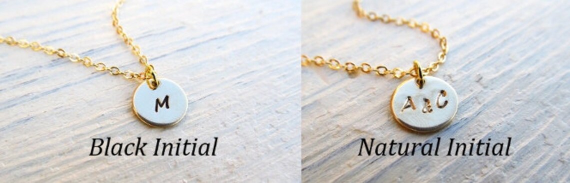 Two Initial Necklace Gold Initial Double Initial Necklace - Etsy
