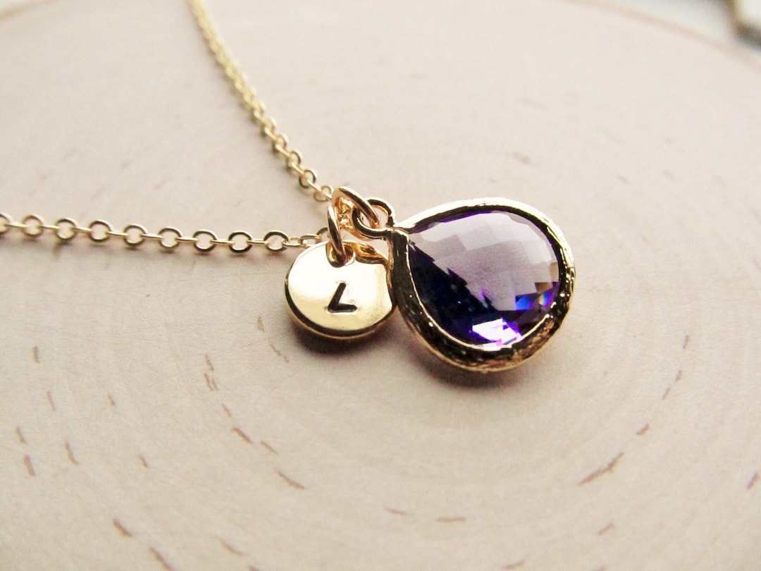 Amethyst Necklace Gold, Birthstone Jewelry for February, Amethyst ...
