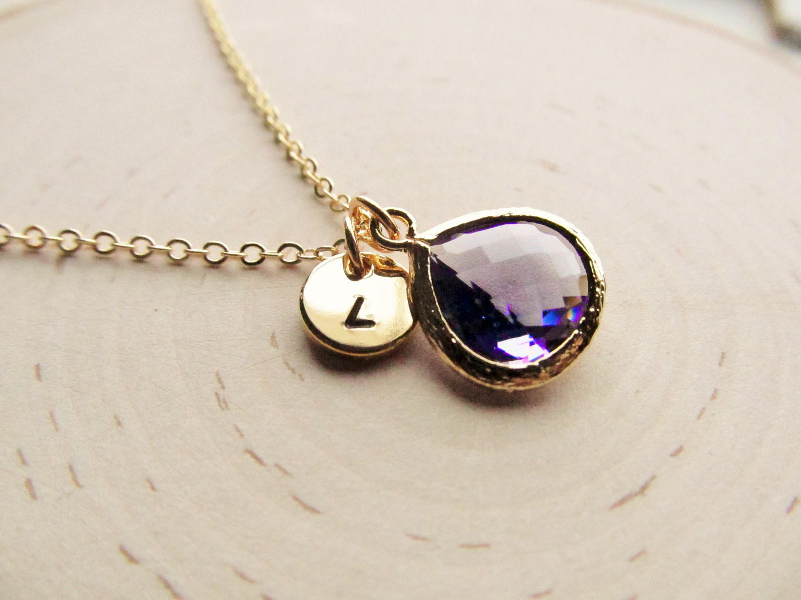 Amethyst Necklace Gold, Birthstone Jewelry for February, Amethyst ...