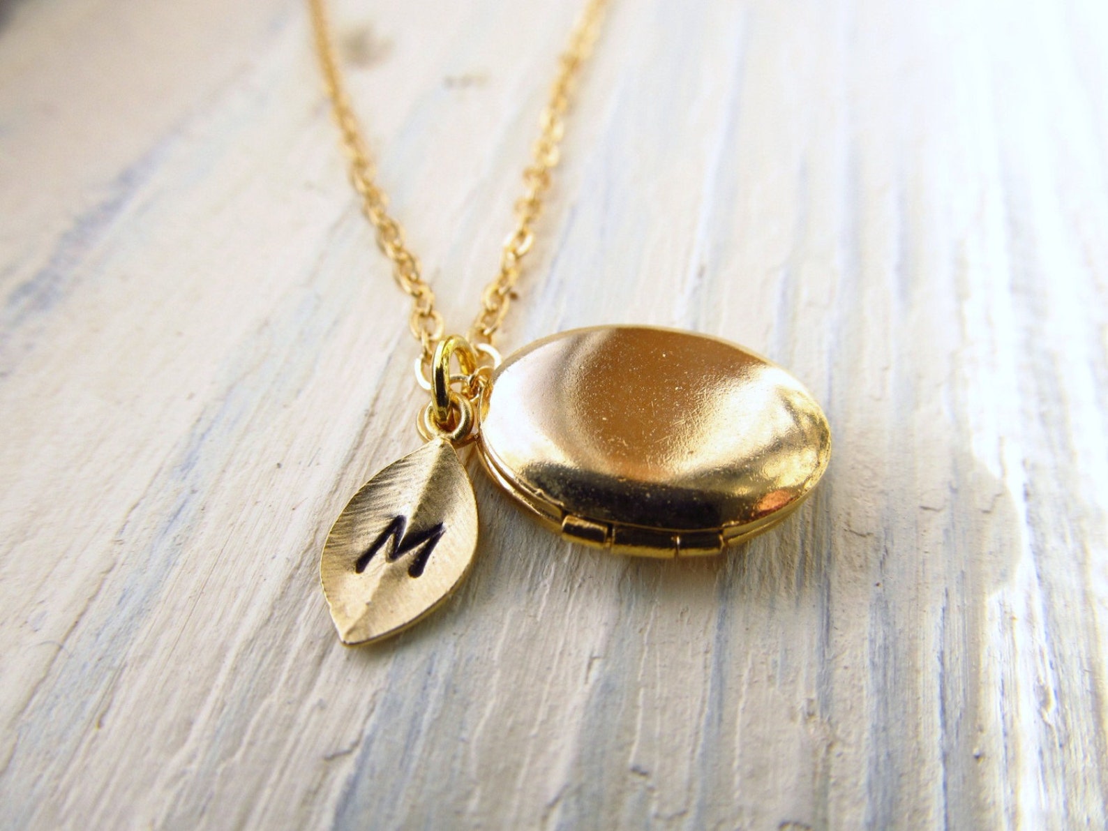 Gold Locket Necklace Personalized Locket Necklace Engraved - Etsy