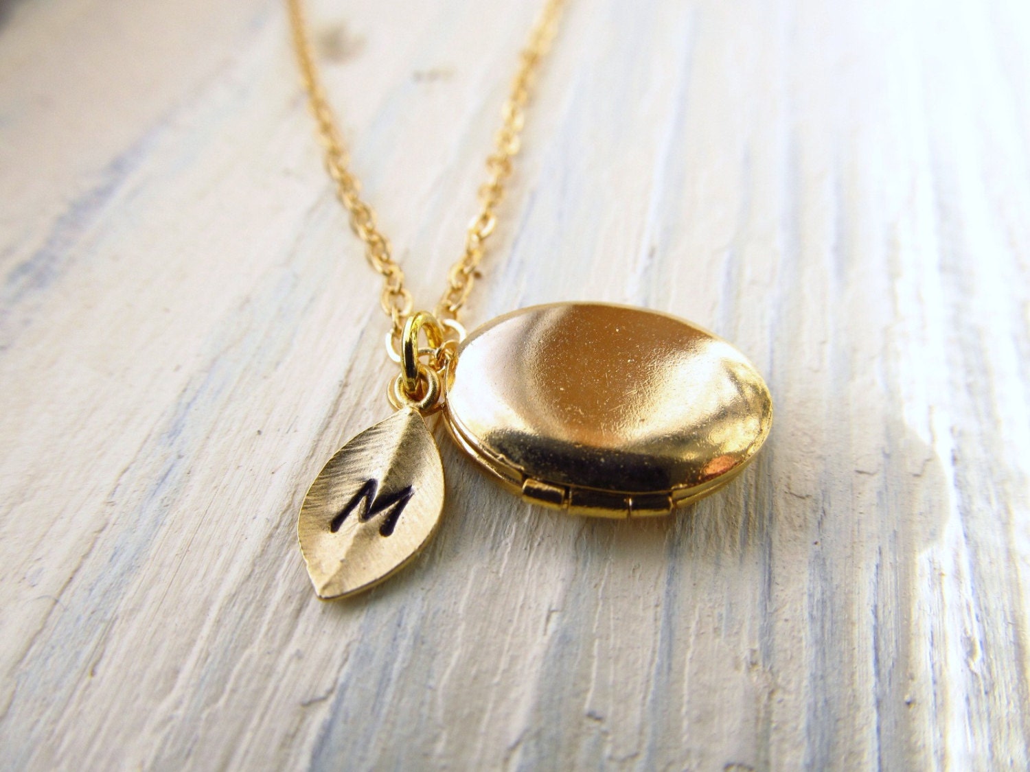 Gold Locket Necklace Personalized Locket Necklace Engraved - Etsy