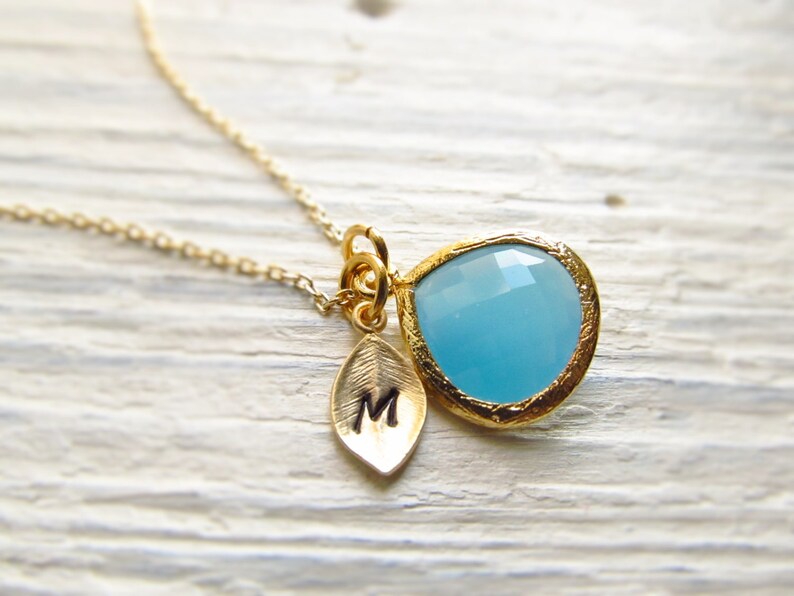 Birthstone Necklace Initial, Gold Birthstone, Bridesmaid Gift ...