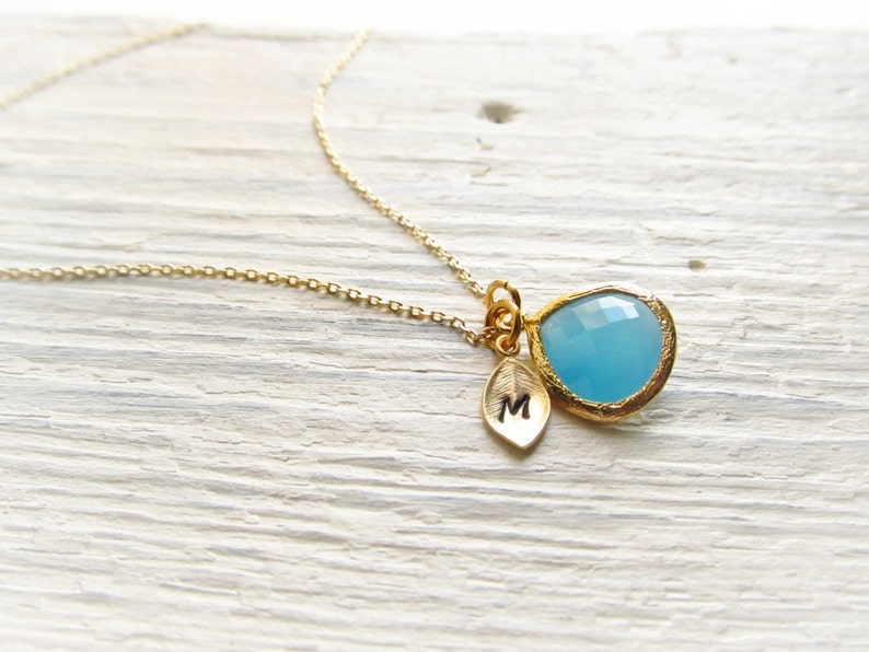 Birthstone Necklace Initial, Gold Birthstone, Bridesmaid Gift ...