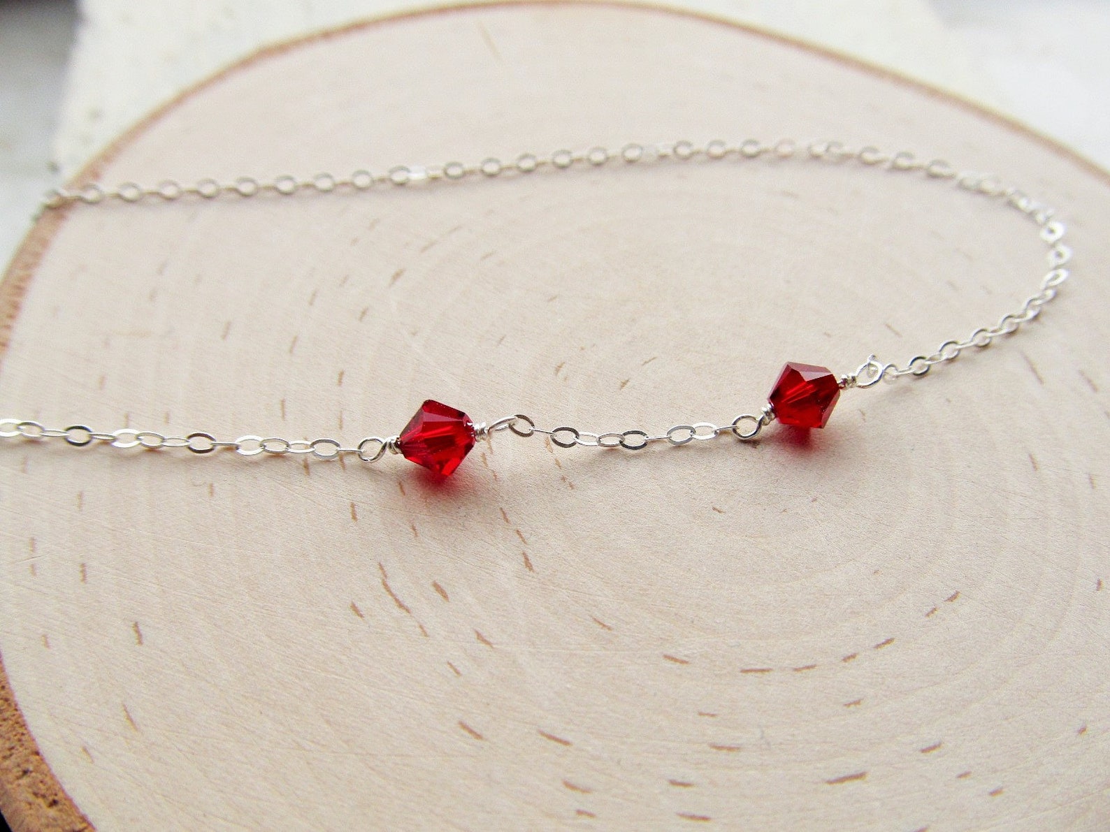 Vampire Jewelry, Choker Necklace, Sterling Silver With Red Crystals ...