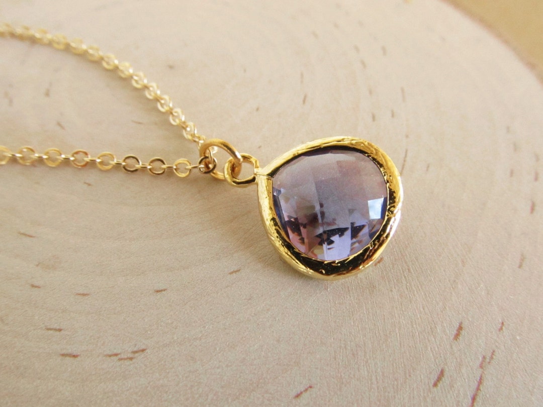 Gold Birthstone Necklace, Personalized Birthstone Jewelry, Gift for Her ...