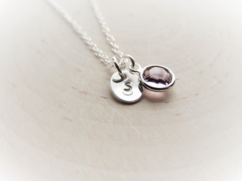 Tiny Necklace in Sterling Silver Small Initial Necklace With - Etsy