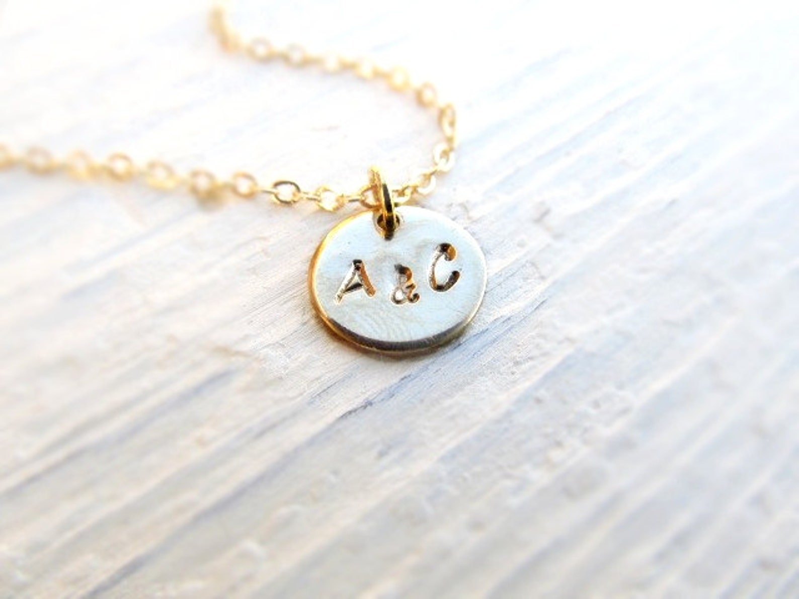Two Initial Necklace Gold Initial Double Initial Necklace - Etsy