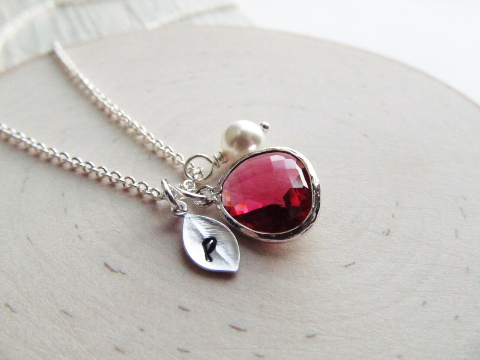 July Birthstone Necklace Ruby Necklace Birthstone Necklace - Etsy