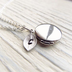 Personalized Locket Necklace, Silver Locket, Silver Initial Necklace ...