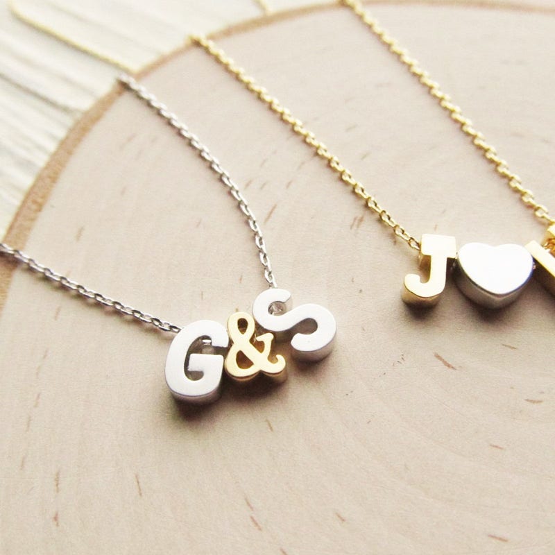 Initial Necklace - Etsy
