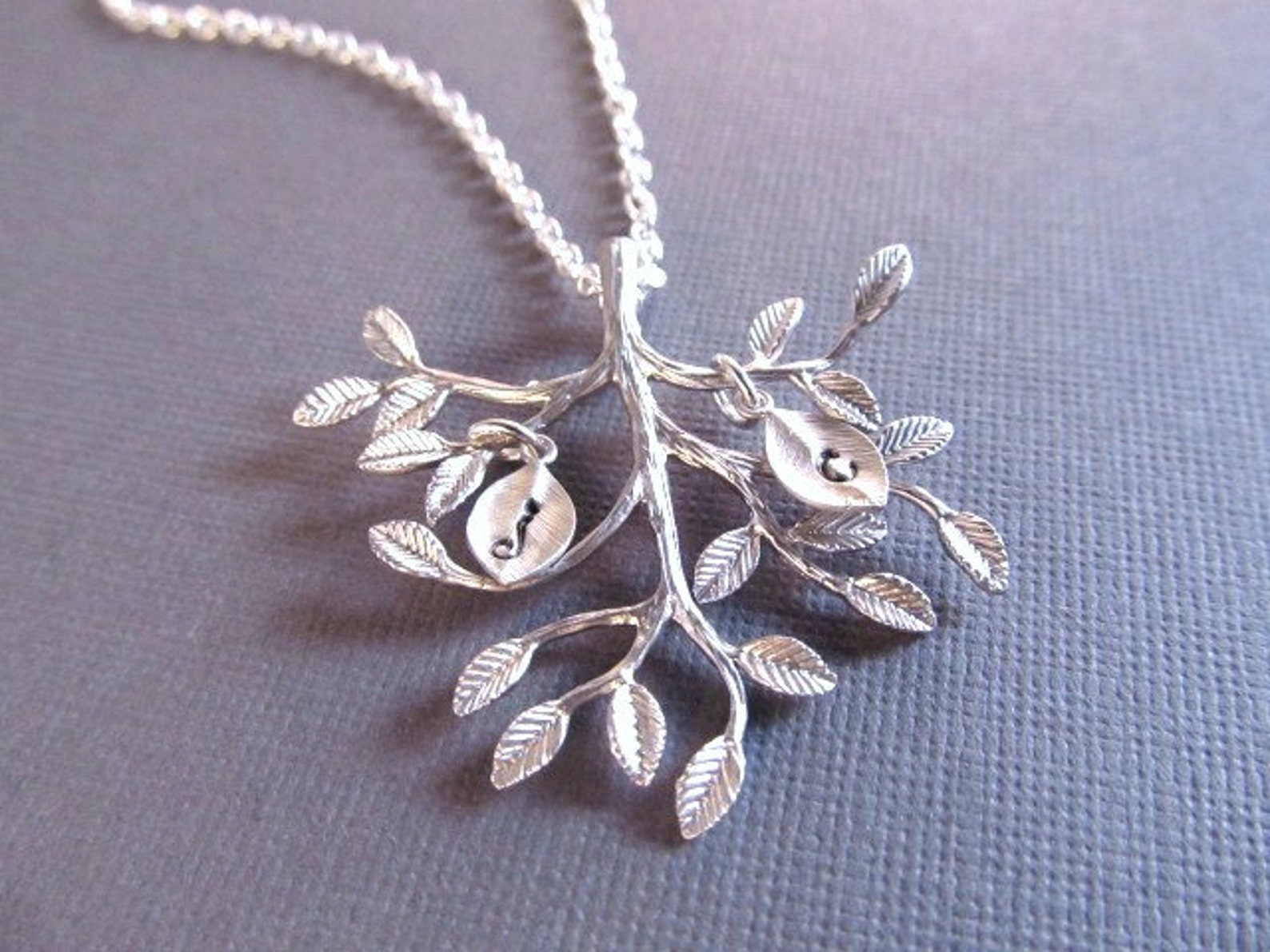 Personalized Family Necklace, Silver Pendant Necklace With Initial ...