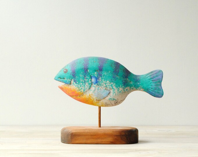 Vintage Wood Fish Decoy by Artist Randy Hofman - Etsy