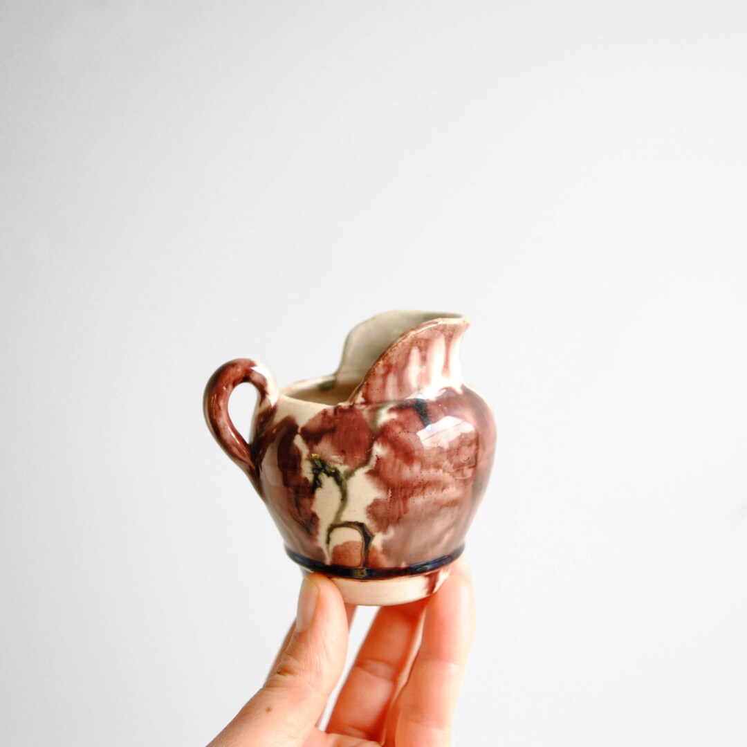 Vintage Oaxaca Mexico Drip Ware Pottery Creamer in Purple and Black - Etsy