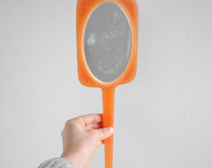 Vintage Orange Lucite Hand Mirror, Art Deco Handheld Mirror - Etsy