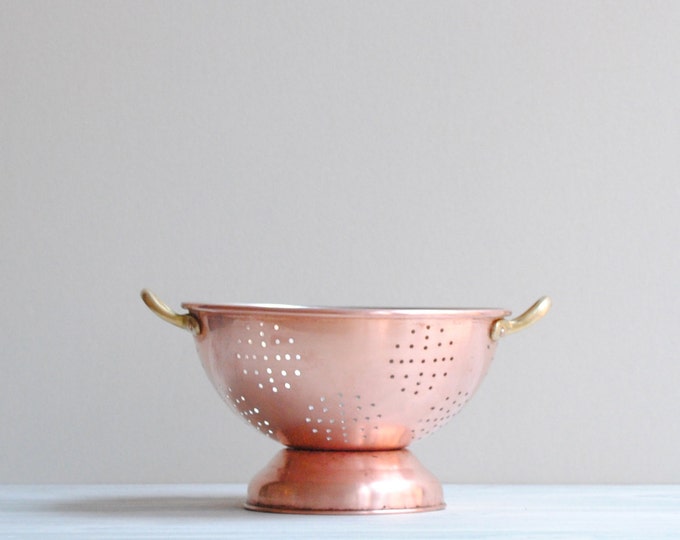 Vintage Copper Colander Strainer - Etsy