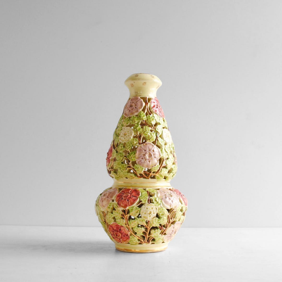 Antique Emil Fischer Hungarian Floral Vase - Etsy