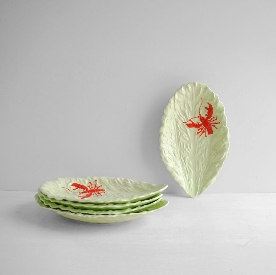Vintage Lobster and Cabbage Lettuce Salad Plate Set by Carlton Ware - Etsy