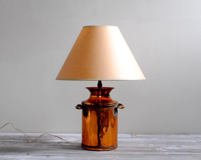 Vintage Solid Copper Milk Can Lamp - Etsy