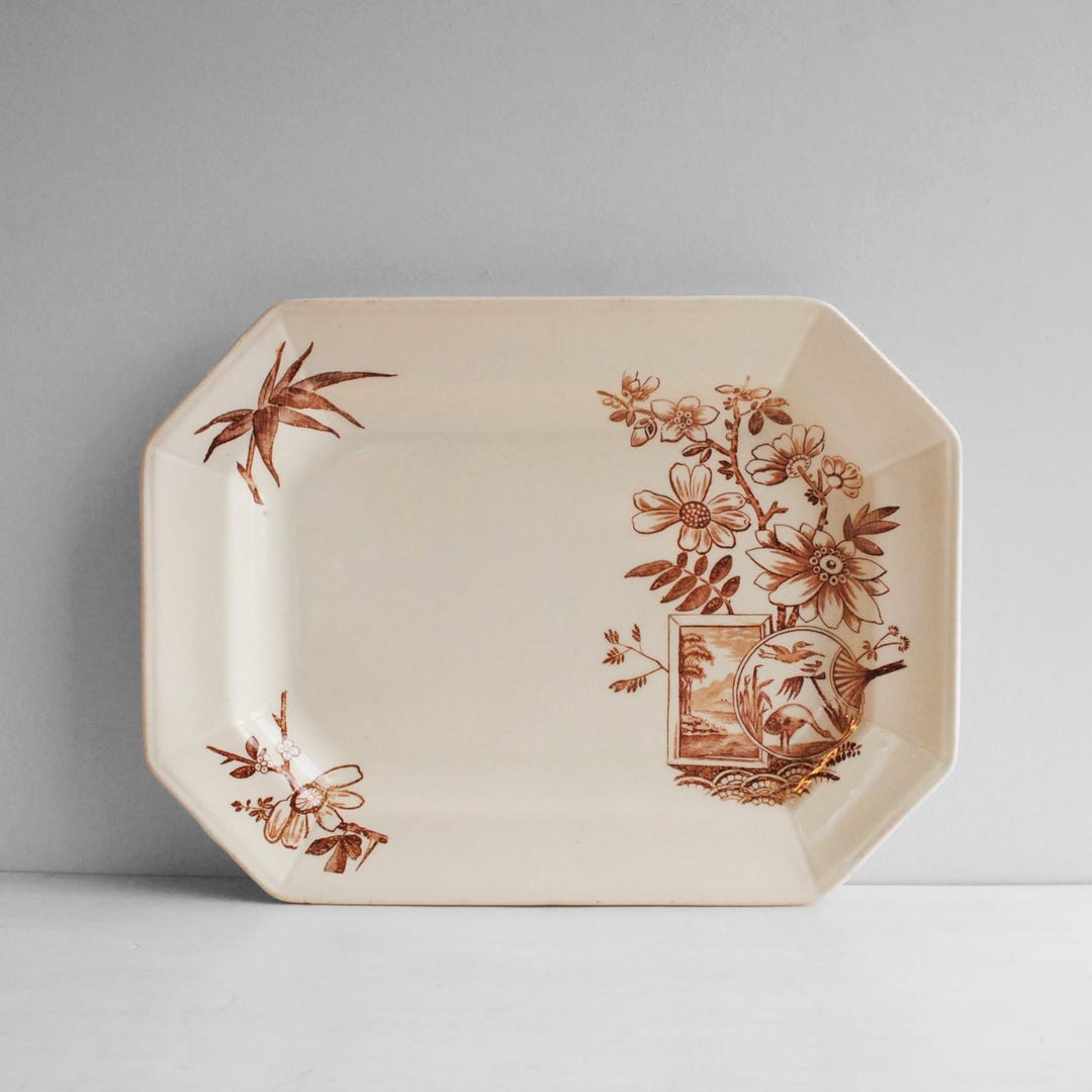 Antique Brown Transferware Ceramic Platter by Henry Alcock & Co ...