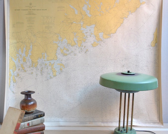 Vintage Nautical Map of Quoddy Narrows to Petit Manan Island, Maine and ...