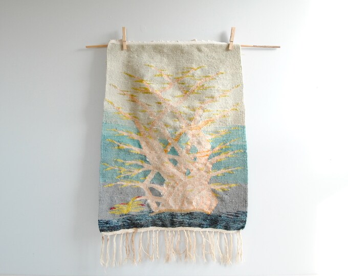 Vintage Handwoven Tree Weaving Wall Hanging - Etsy