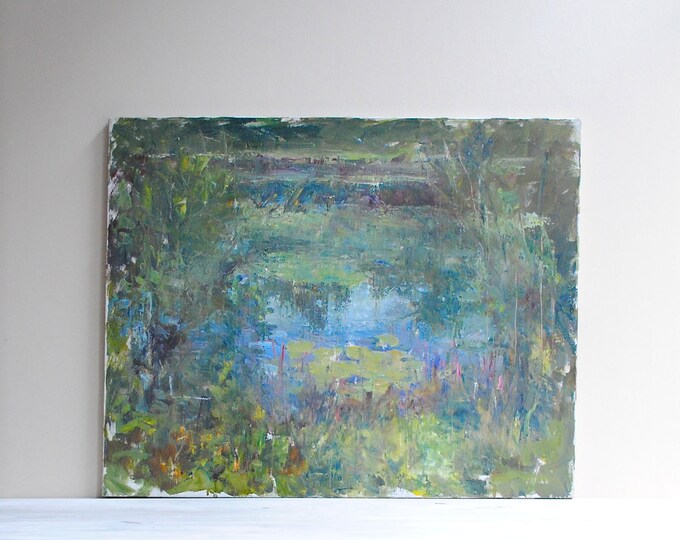 Vintage Albert Ruben Oil Painting / Impressionist Lily Pad Pond - Etsy