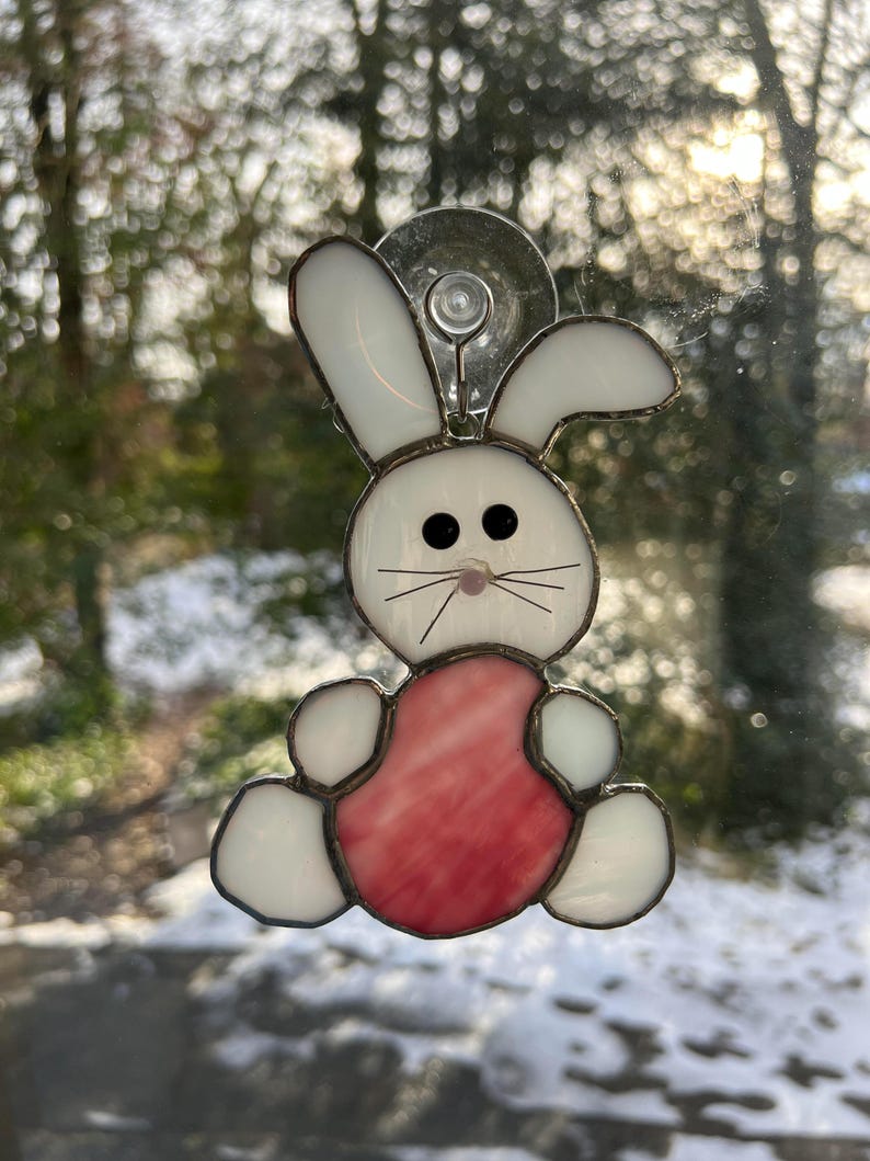 Stained Glass Easter Bunny Holding an Egg - Etsy