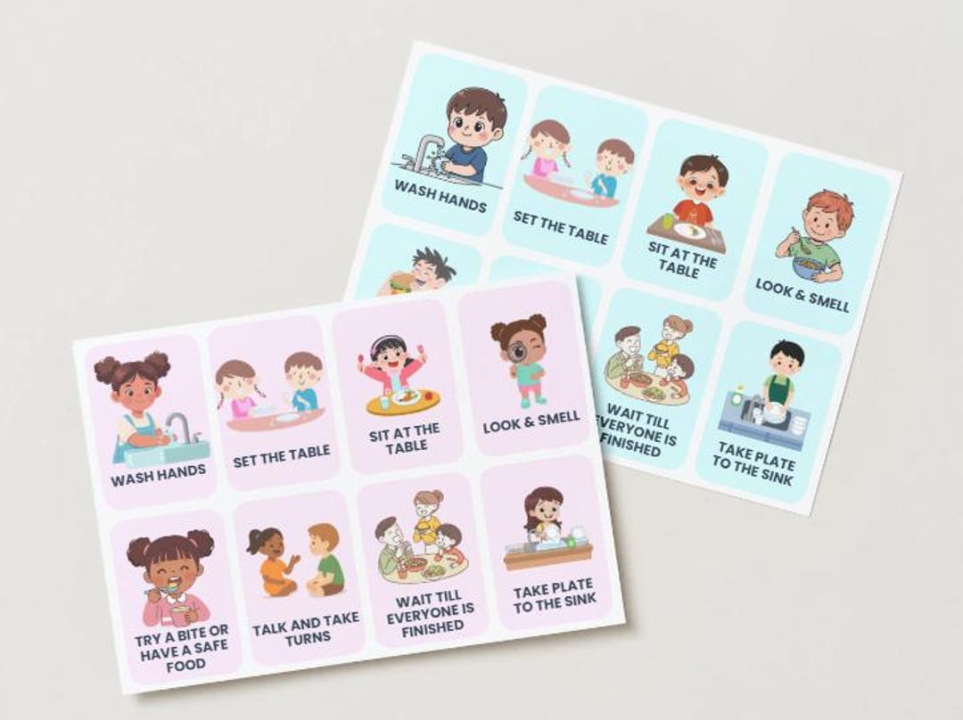 Mealtime Routine Visual Schedule for Kids | Printable Feeding Therapy ...