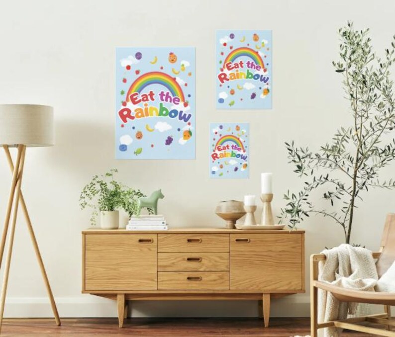 Eat the Rainbow Kids Poster Printable Healthy Eating Chart for Children ...