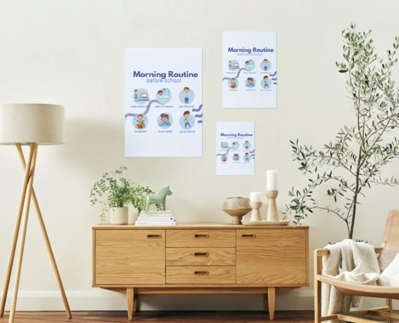 Morning Routine Visual Schedule for Kids Printable Daily Routine Chart ...