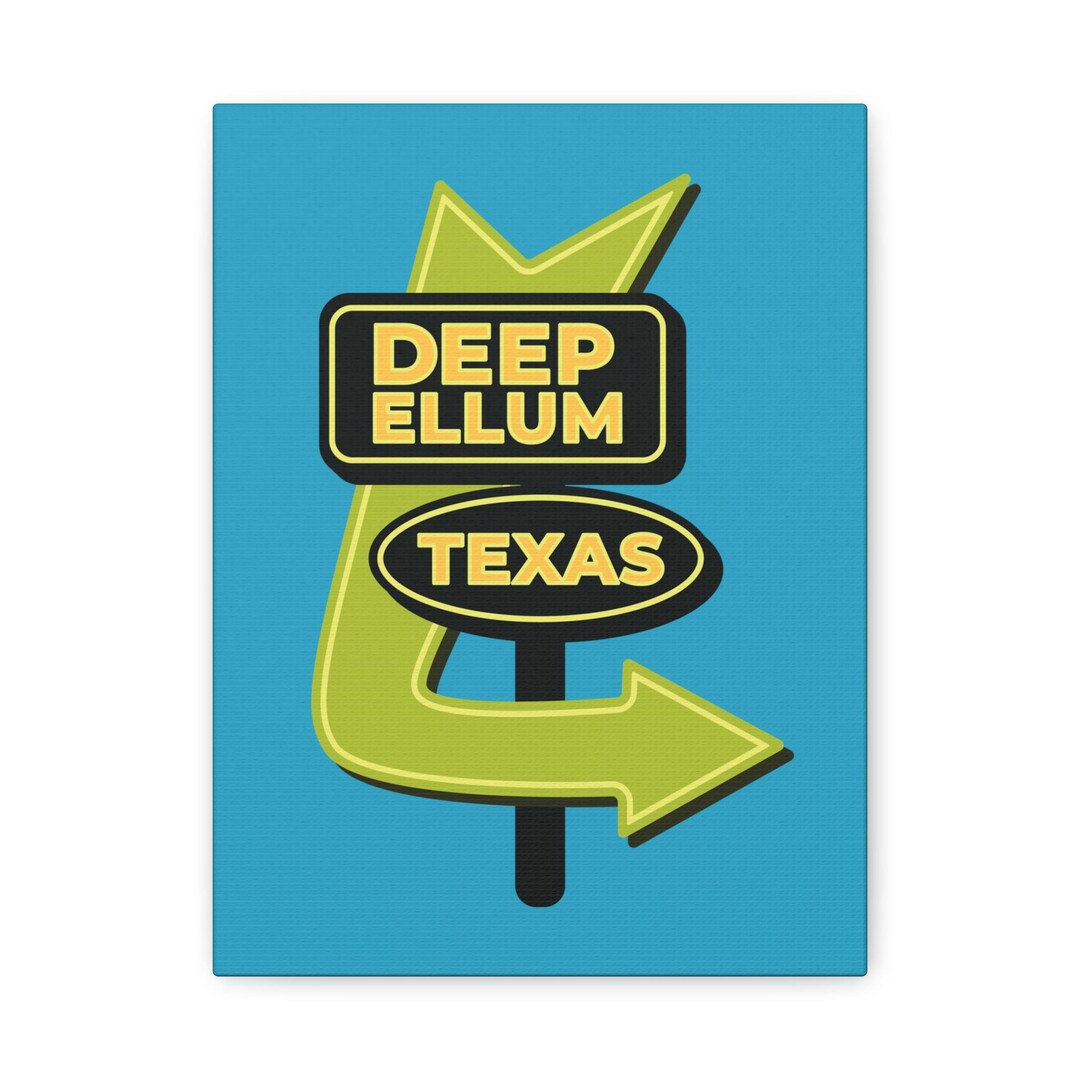 Vintage Deep Ellum Neon Sign Canvas Print Dallas Texas Retro Wall Art ...