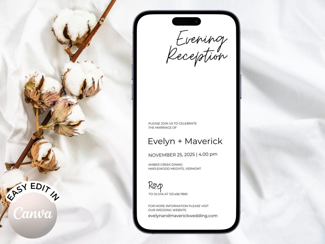 Electronic Evening Reception Invitation Template, Minimal Evening ...