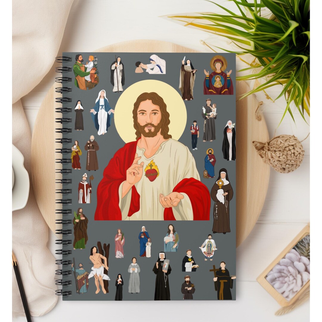 Sacred Heart of Jesus Spiral Notebook, Catholic Saints Journal ...