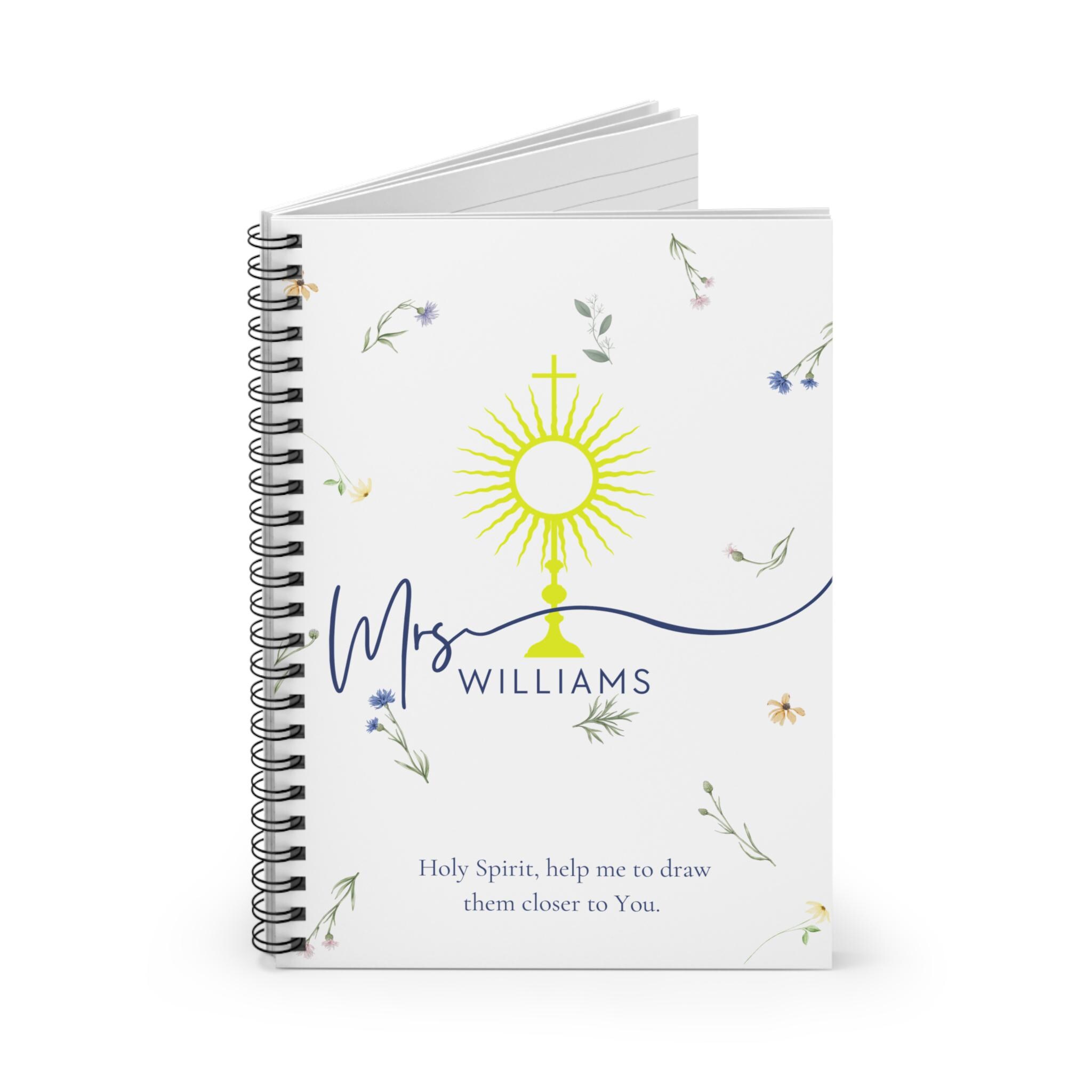 Personalized Catholic Teacher Notebook, Catholic Journal Spiral ...