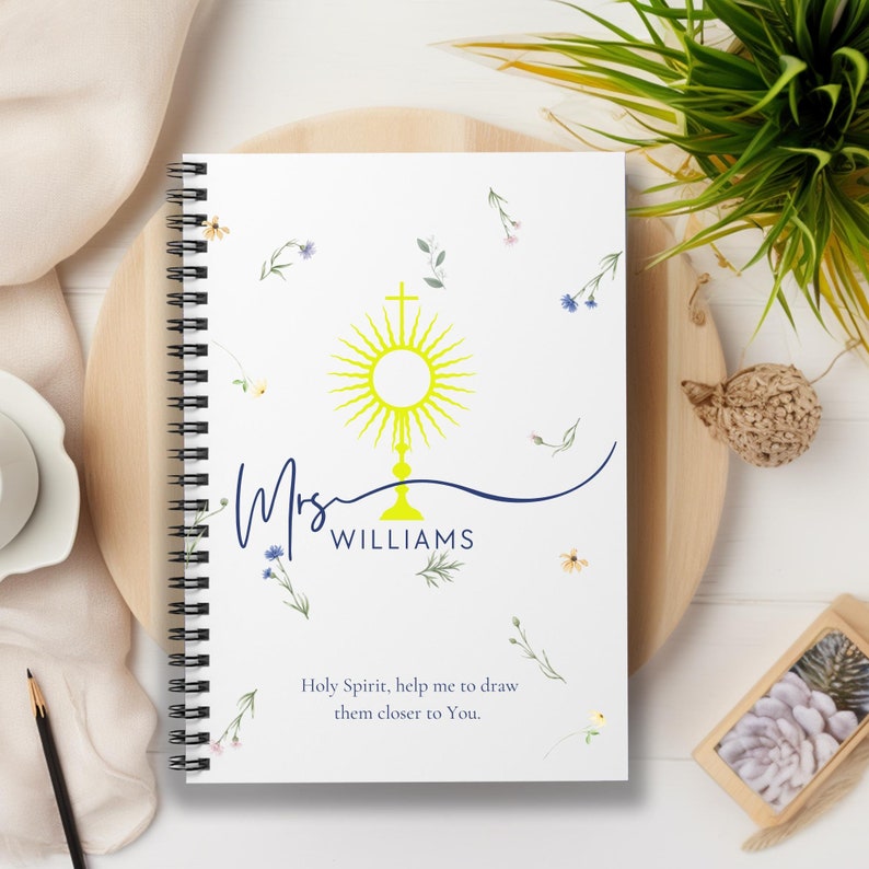 Personalized Catholic Teacher Notebook, Catholic Journal Spiral ...