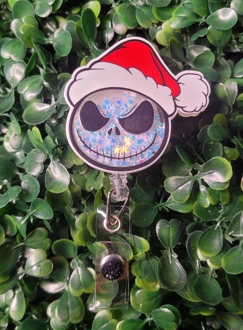 Jack Santa Shaker Badge Reel - Alligator Clip - Etsy